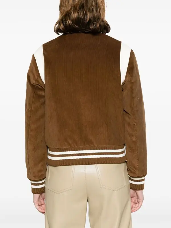 Sporty & Rich Logo-embroidered Corduroy Bomber Jacket