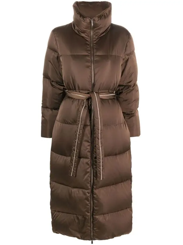 Peserico Puffer Jacket With Monili Chain Belt