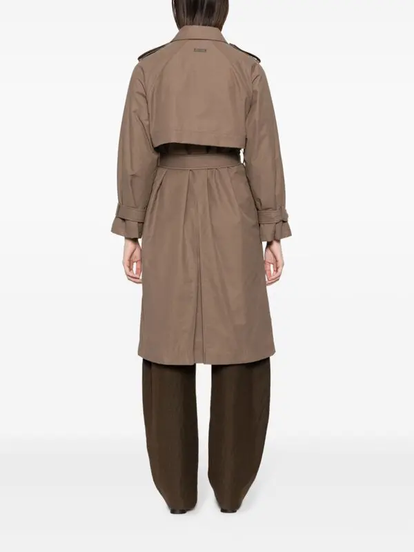 Peserico Monili-chain Double-breasted Trench Coat