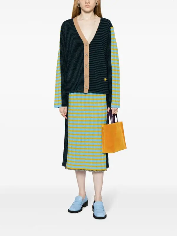 YANYAN Check-print Knitted Midi Skirt