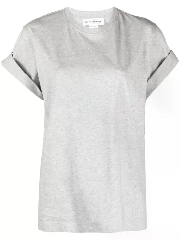 Victoria Beckham Mélange Cotton T-shirt - Grey