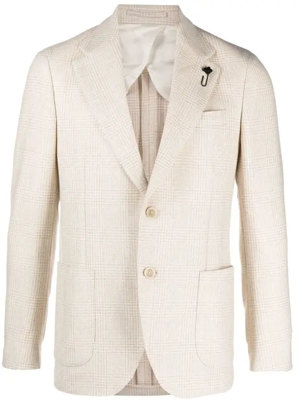 LARDINI Prince-of-wales-check Wool Blazer