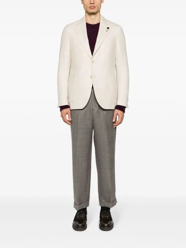 LARDINI Prince-of-wales-check Wool Blazer