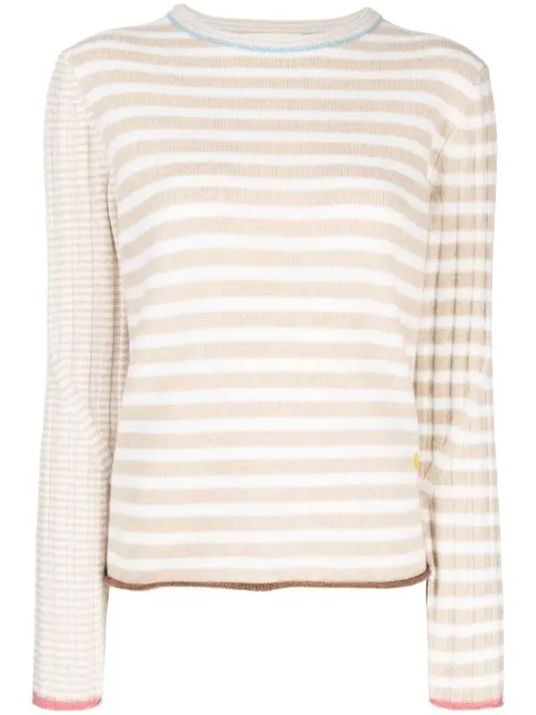 YANYAN Long-sleeve Striped Jumper - Neutrals