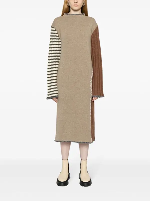 YANYAN Long-sleeve Knitted Midi Dress