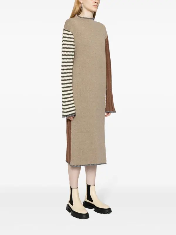 YANYAN Long-sleeve Knitted Midi Dress