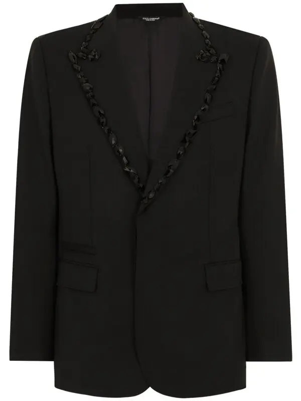 Dolce & Gabbana Rhinestone-embellished Single-breasted Blazer