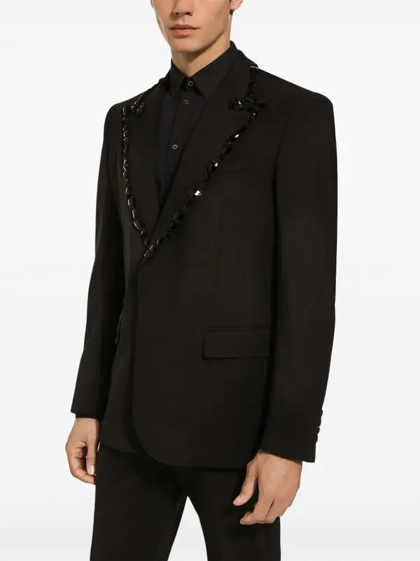 Dolce & Gabbana Rhinestone-embellished Single-breasted Blazer