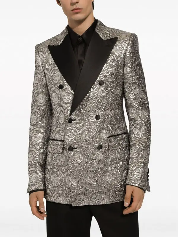 Dolce & Gabbana Satin-lapel Jacquard Blazer