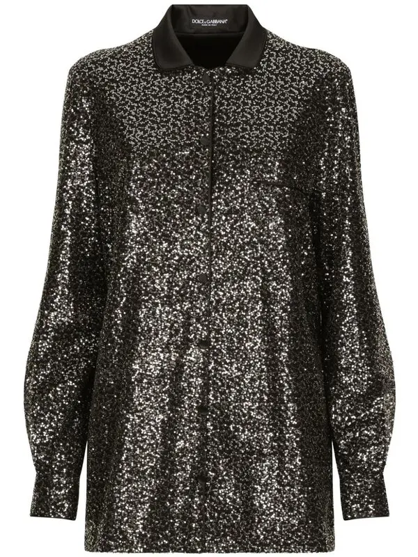 Dolce & Gabbana Sequin-Embellished Shirt In Black - 30% Off | Editorialist