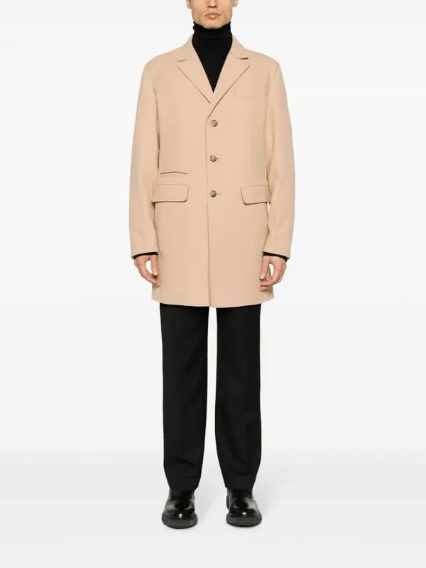 Karl Lagerfeld Exposed-seam Single-breasted Midi Coat