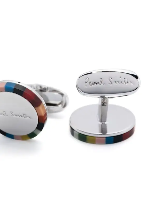Paul Smith Logo-engraved Contrasting-border Cufflinks