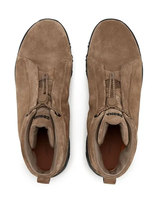 Zegna Triple Stitch Vetta Suede Sneakers