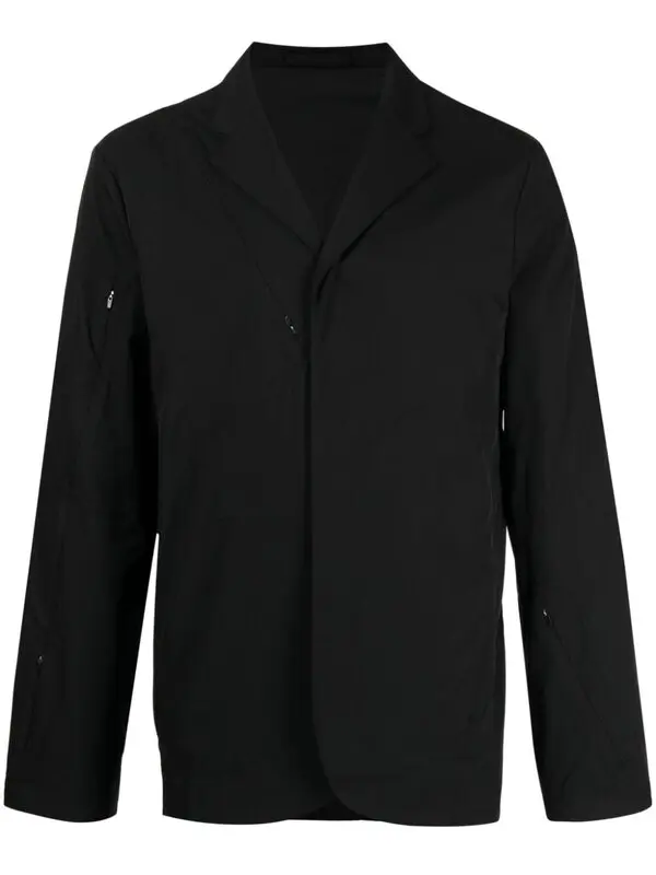 POST ARCHIVE FACTION Zip-detail Notched-collar Shirt Jacket - Black