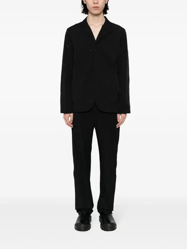 POST ARCHIVE FACTION Zip-detail Notched-collar Shirt Jacket - Black