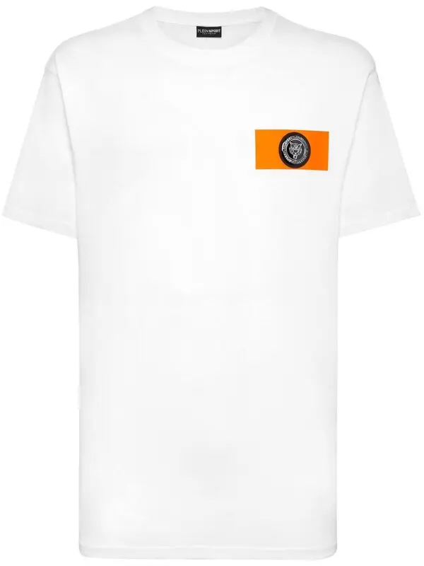 PLEIN SPORT Ss Logo-patch Cotton T-shirt - White
