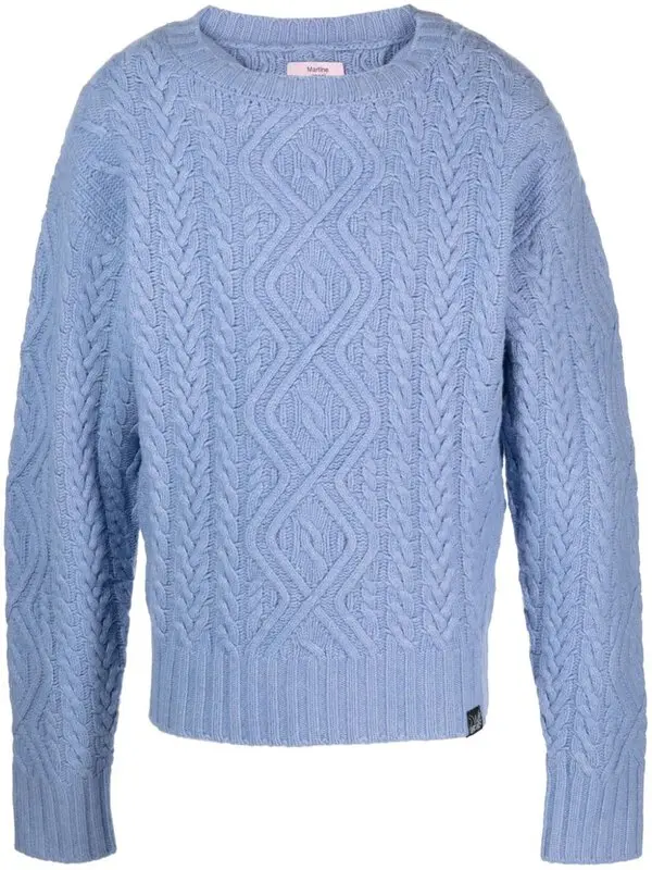 Martine Rose Cable-knit Merino Wool Jumper - Blue