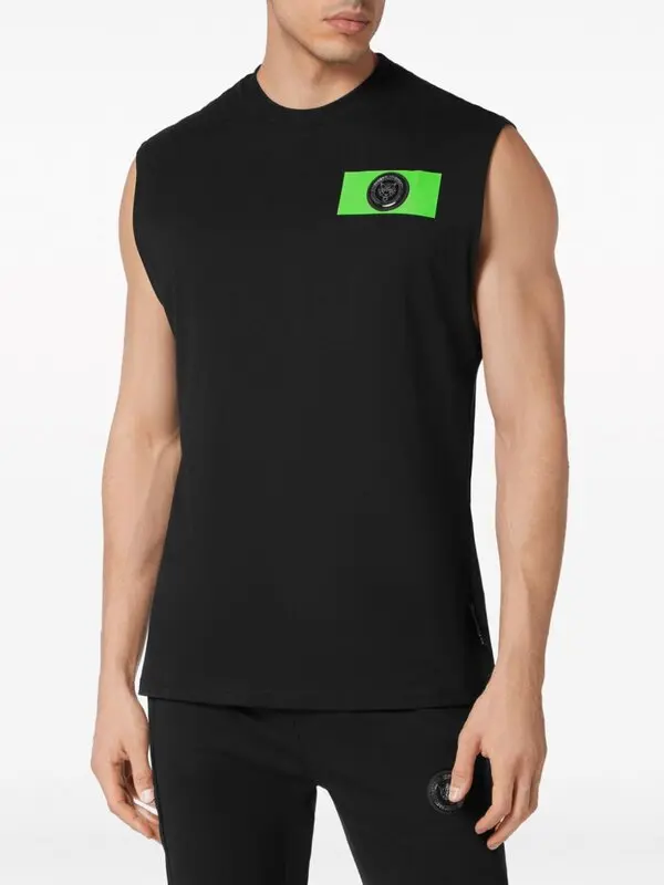 PLEIN SPORT Logo-plaque Tank Top - Black