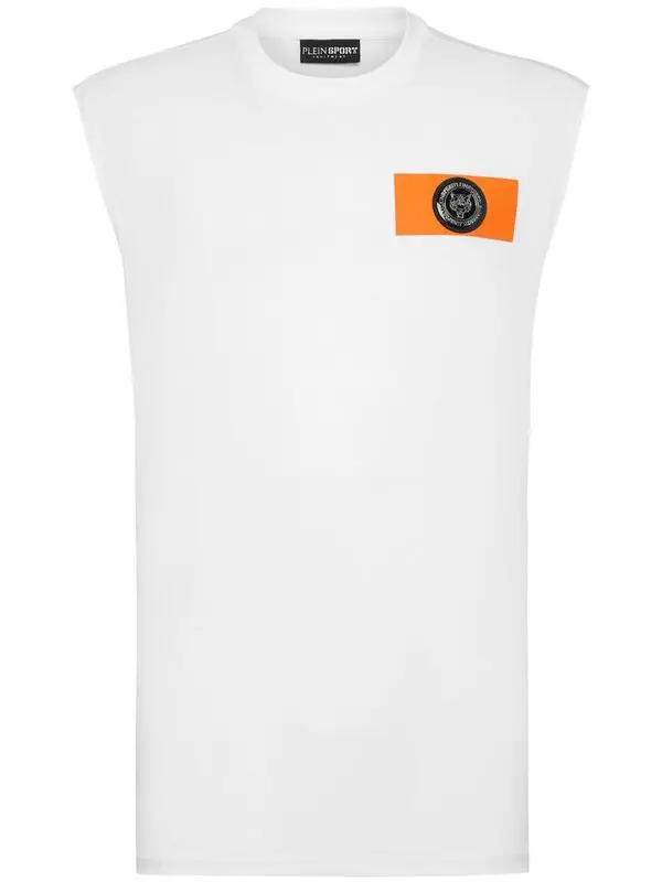 PLEIN SPORT Logo-patch Tank Top - White