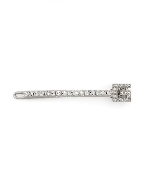 Gucci Square G Crystal-Embellished Hair Clip - Silver  display picture 2