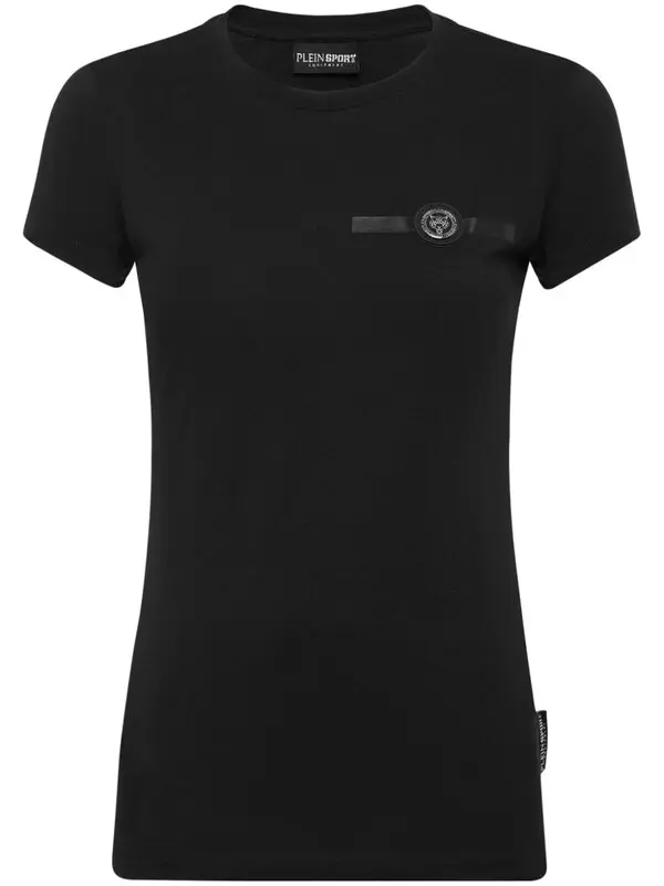 PLEIN SPORT Logo-patch Cotton T-shirt - Black