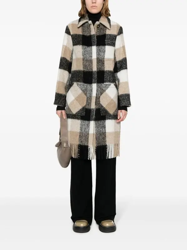 Woolrich Plaid Checked Coat
