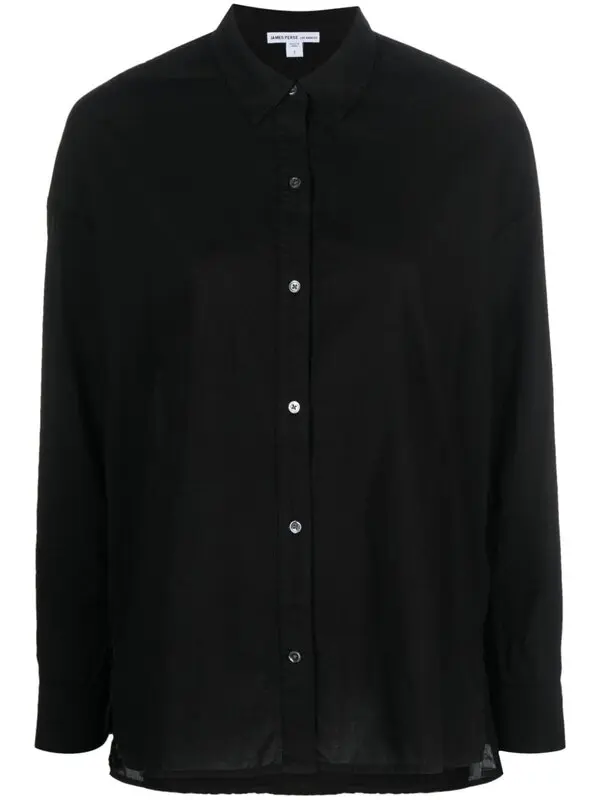 JAMES PERSE Long-sleeve Cotton Shirt - Black