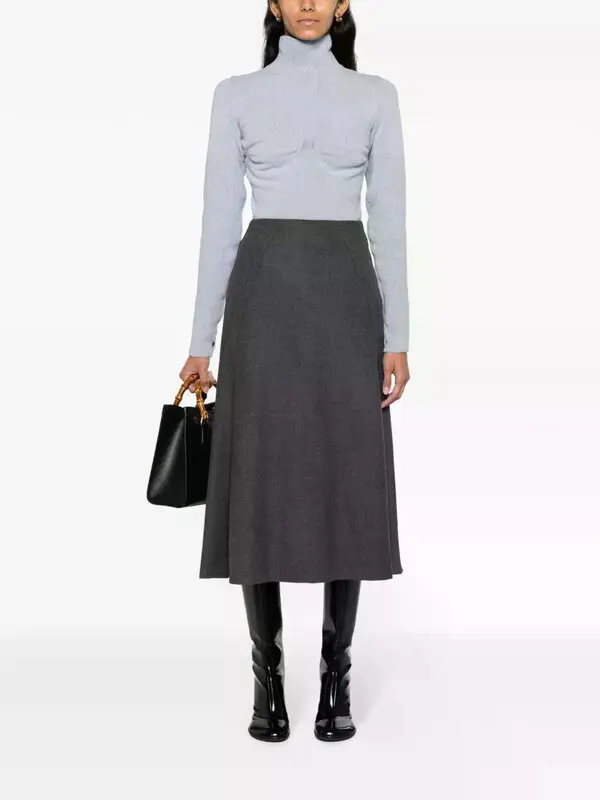 Alberta Ferretti A-line High-waist Midi Skirt