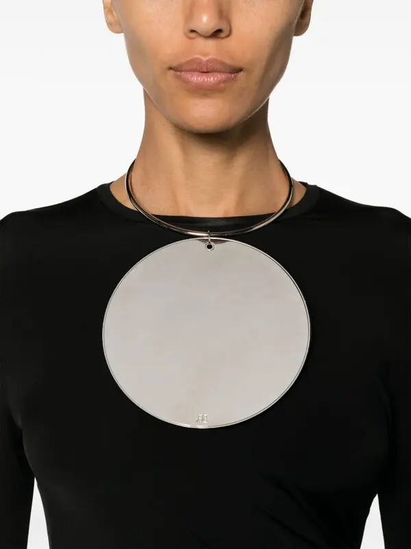 COURREGES Circular Pendant Tube Necklace