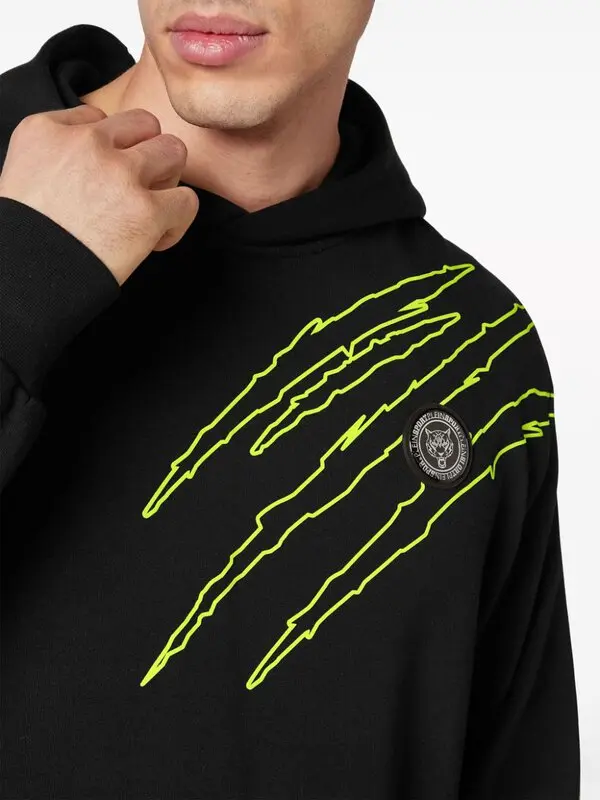 PLEIN SPORT Logo-print Cotton-blend Hoodie