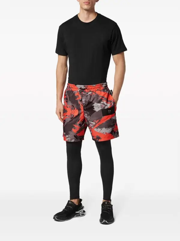 PLEIN SPORT Camouflage-print Layered Track Pants