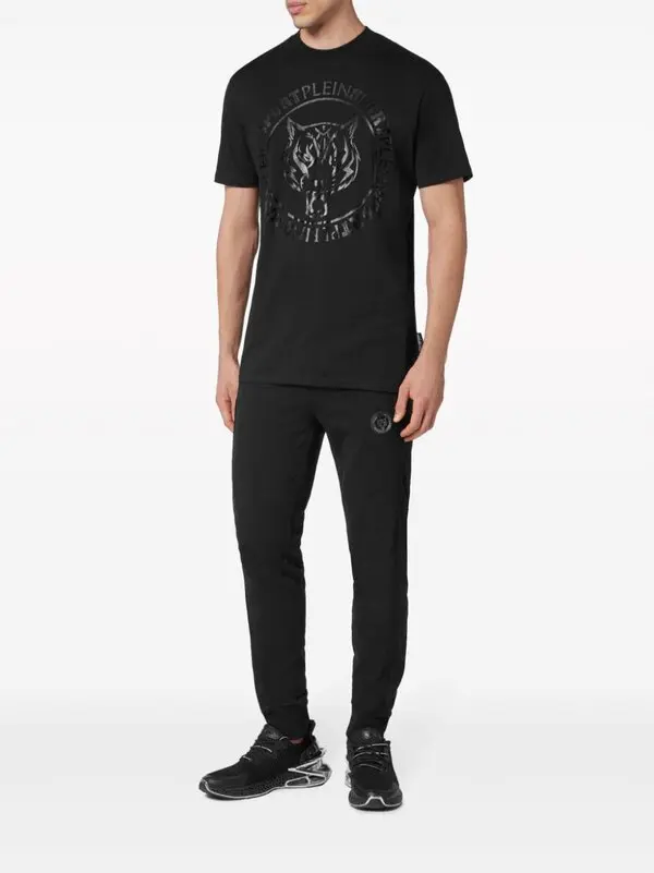 PLEIN SPORT Ss Logo-print Cotton T-shirt - Black