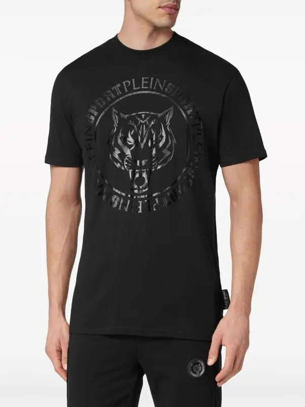 PLEIN SPORT Ss Logo-print Cotton T-shirt - Black