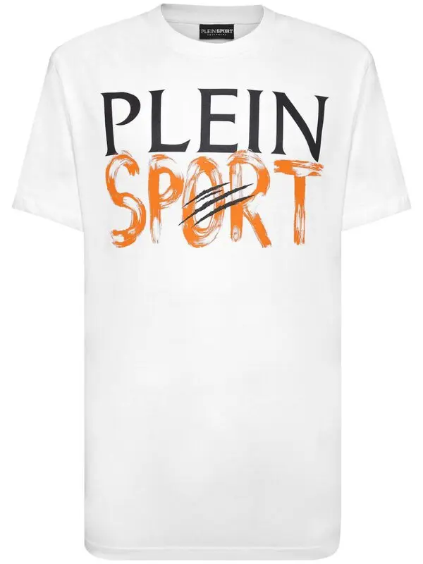 PLEIN SPORT Ss Logo-print Cotton T-shirt - White