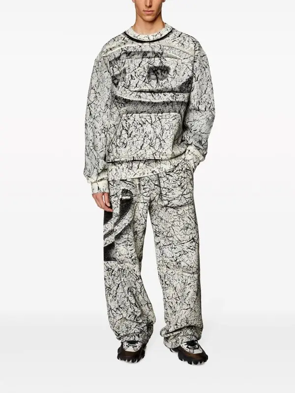 DIESEL® Cracked Effect Cotton Sweatshirt