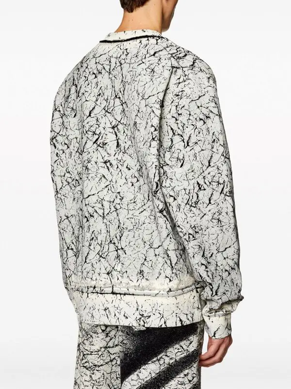DIESEL® Cracked Effect Cotton Sweatshirt