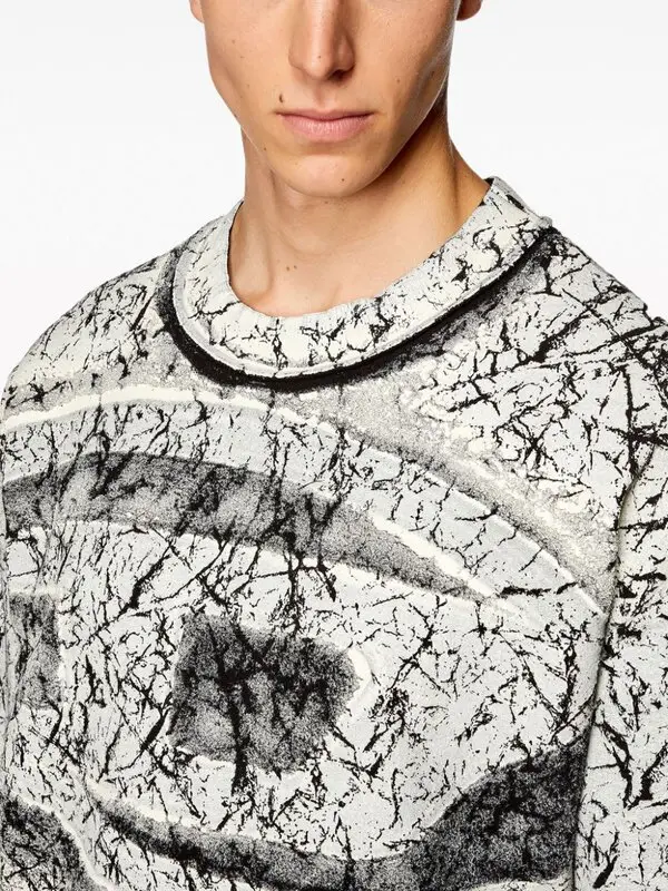 DIESEL® Cracked Effect Cotton Sweatshirt
