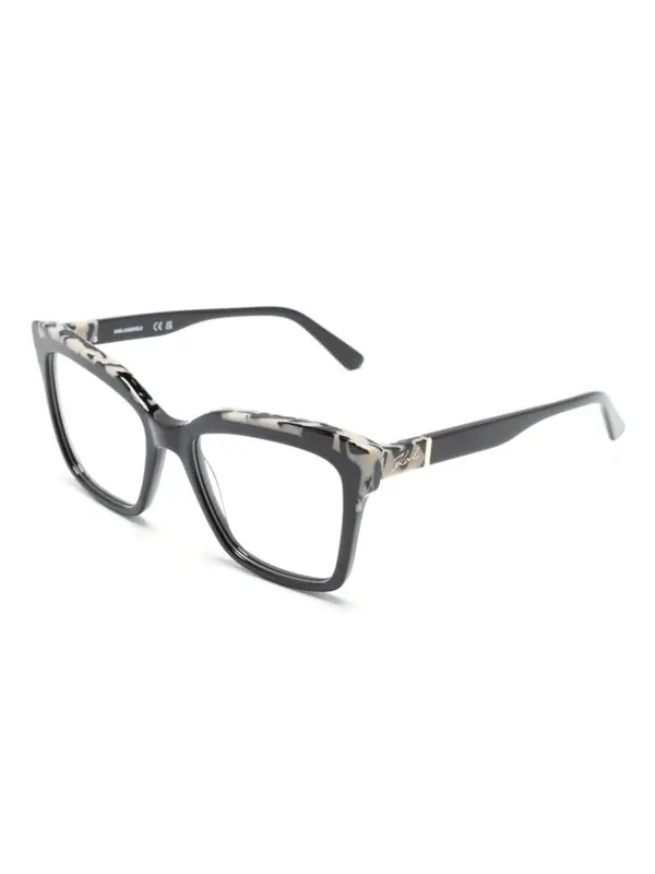 Karl Lagerfeld Marbled-pattern Square-frame Glasses