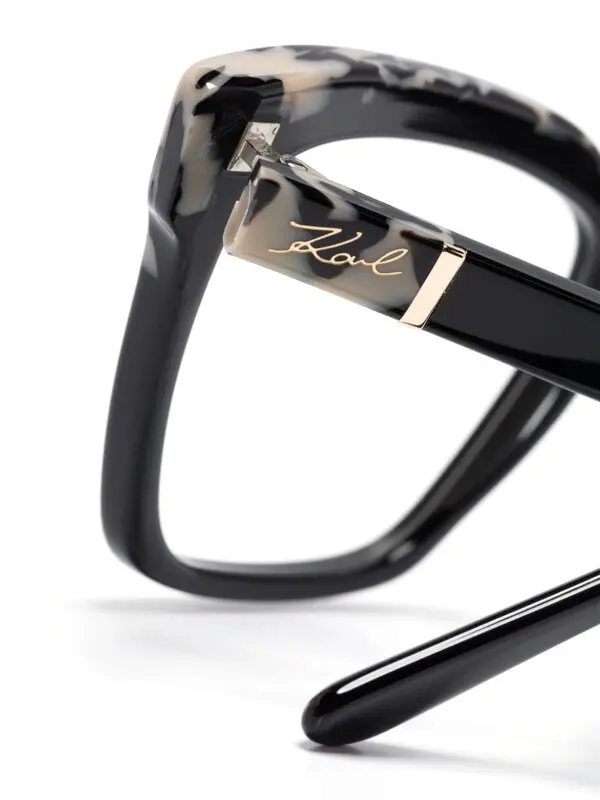 Karl Lagerfeld Marbled-pattern Square-frame Glasses