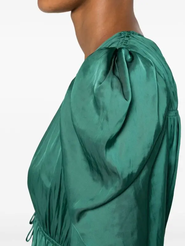 Ulla Johnson Lu Plissé-effect Minidress - Green