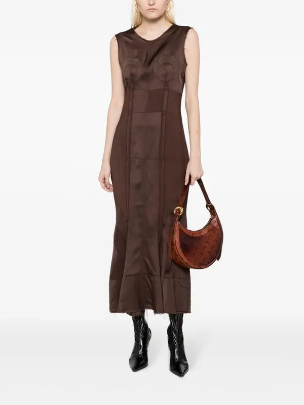 MARINE SERRE Moonogram Jacquard Sleeveless Midi Dress