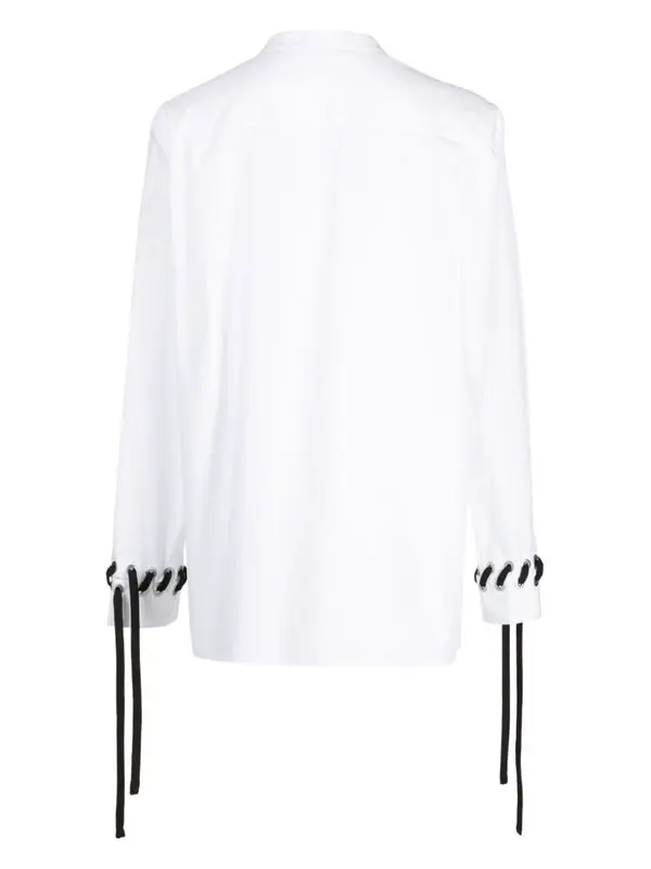 Ports 1961 Knitted-panel Strap-detail Shirt