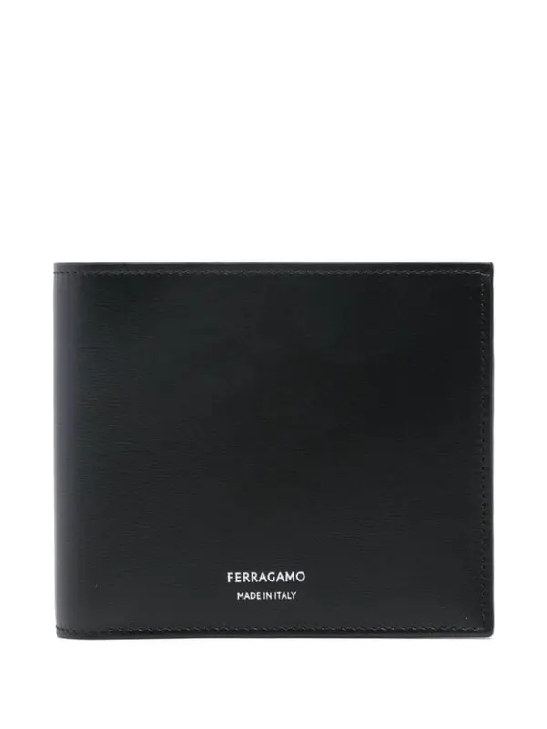 FERRAGAMO Debossed-logo Leather Wallet - Black