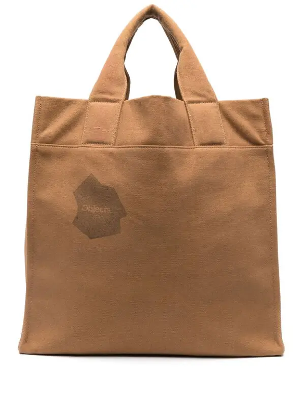 OBJECTS IV LIFE Logo-print Cotton Tote Bag - Brown