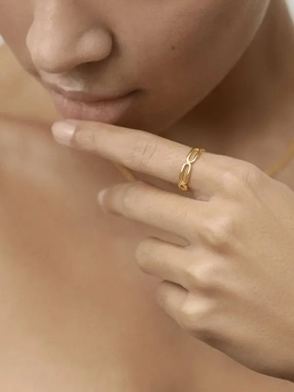 Monica Vinader 18k Vermeil Paperclip Ring - Gold