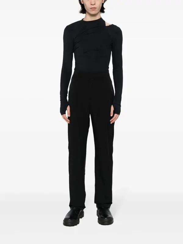 POST ARCHIVE FACTION Zip-detail High-waist Trousers