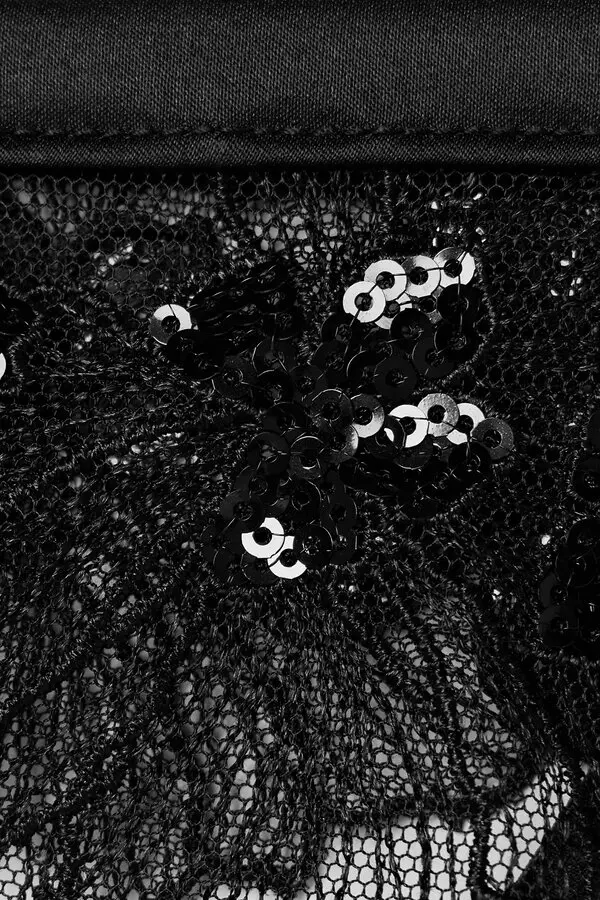 FLEUR DU MAL Net Sustain Embellished Embroidered Recycled-tulle Suspender Belt
