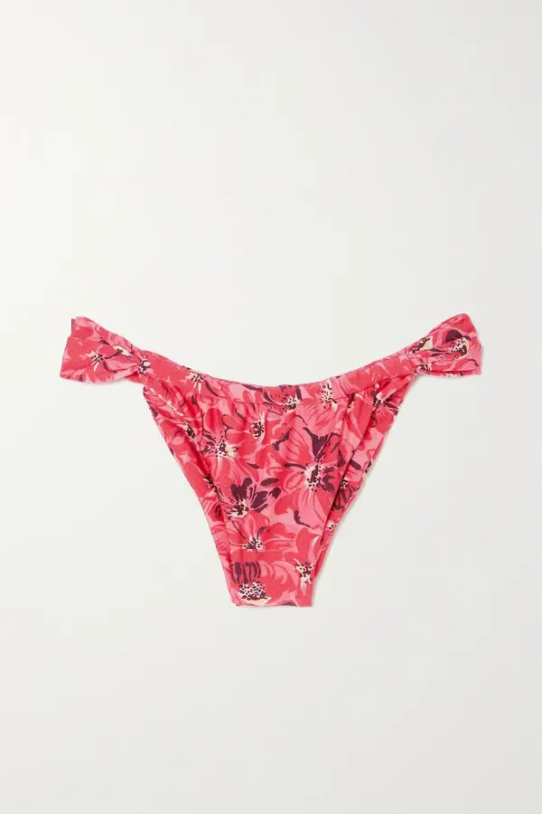 Faithfull The Brand Net Sustain Andez Floral-print Bikini Briefs - Pink