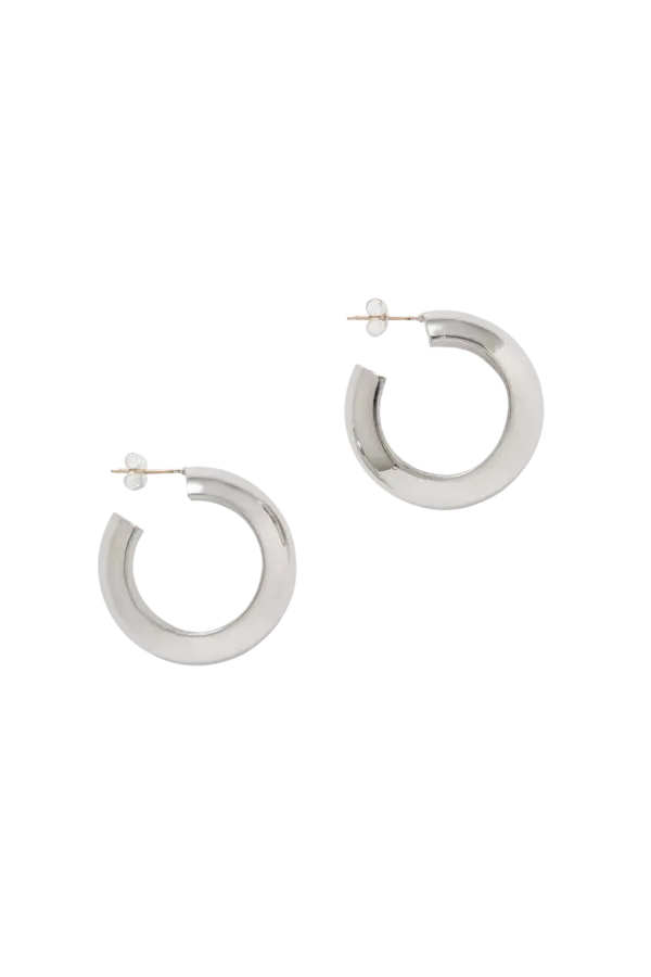 LAURA LOMBARDI Net Sustain Cusp Platinum-plated Hoop Earrings - Silver