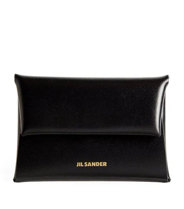 Jil Sander Brown Envelope Coin Pouch - Black | Editorialist